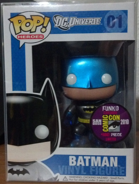Heroes Series 01 Metallic Blue Retro Batman SDCC 2010 Cool Geek Stuff Funko Pop Chez Geeks
