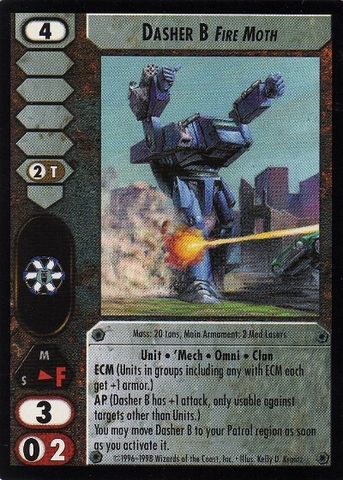 Dasher B (Fire Moth) - Battletech CCG » Commander's Edition ...