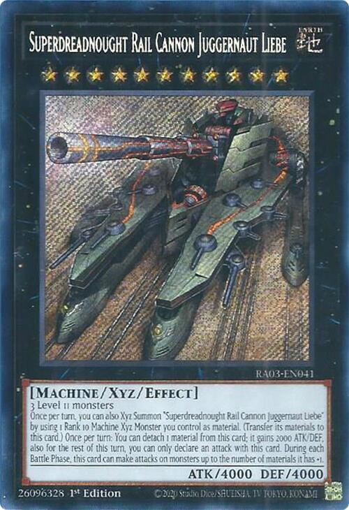 Superdreadnought Rail Cannon Juggernaut Liebe - RA03-EN041 - Secret Rare - 1st Edition - Yu-Gi ...